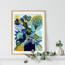 Australia Blue Bush Art Print – Botanical Wall Art by Kirsten Katz