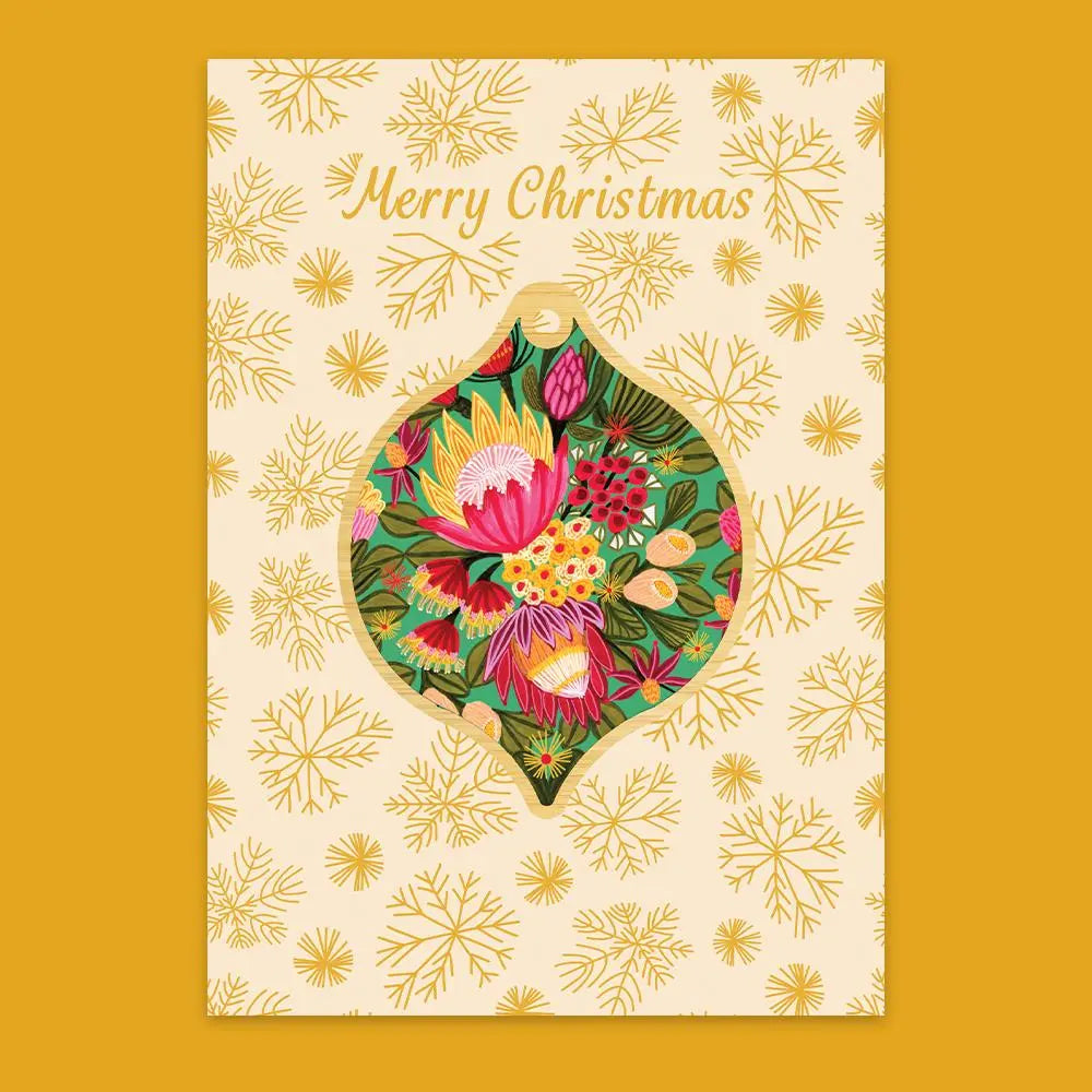 King Proteas Christmas Card Bauble - Kirsten Katz