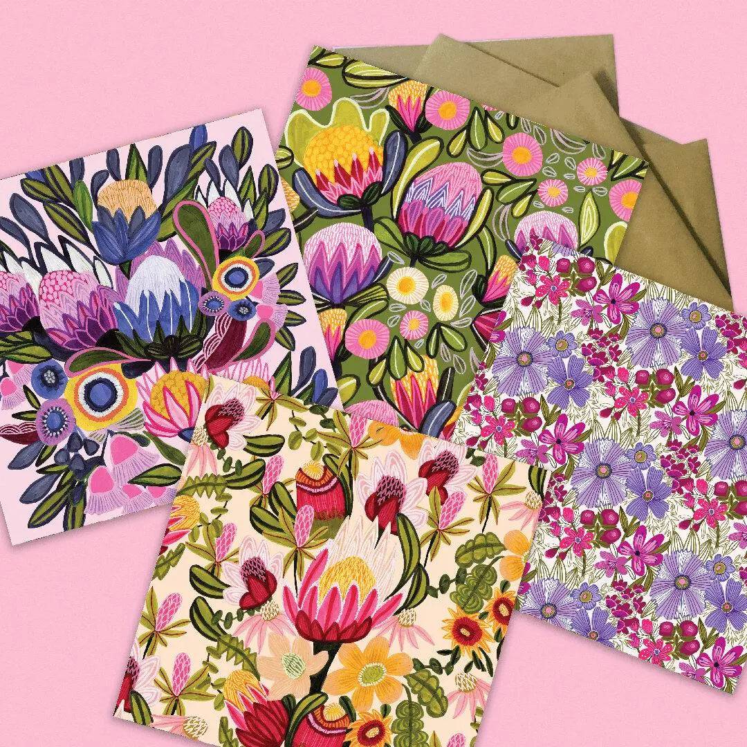Protea Magnifica Australian Greeting Cards - Kirsten Katz